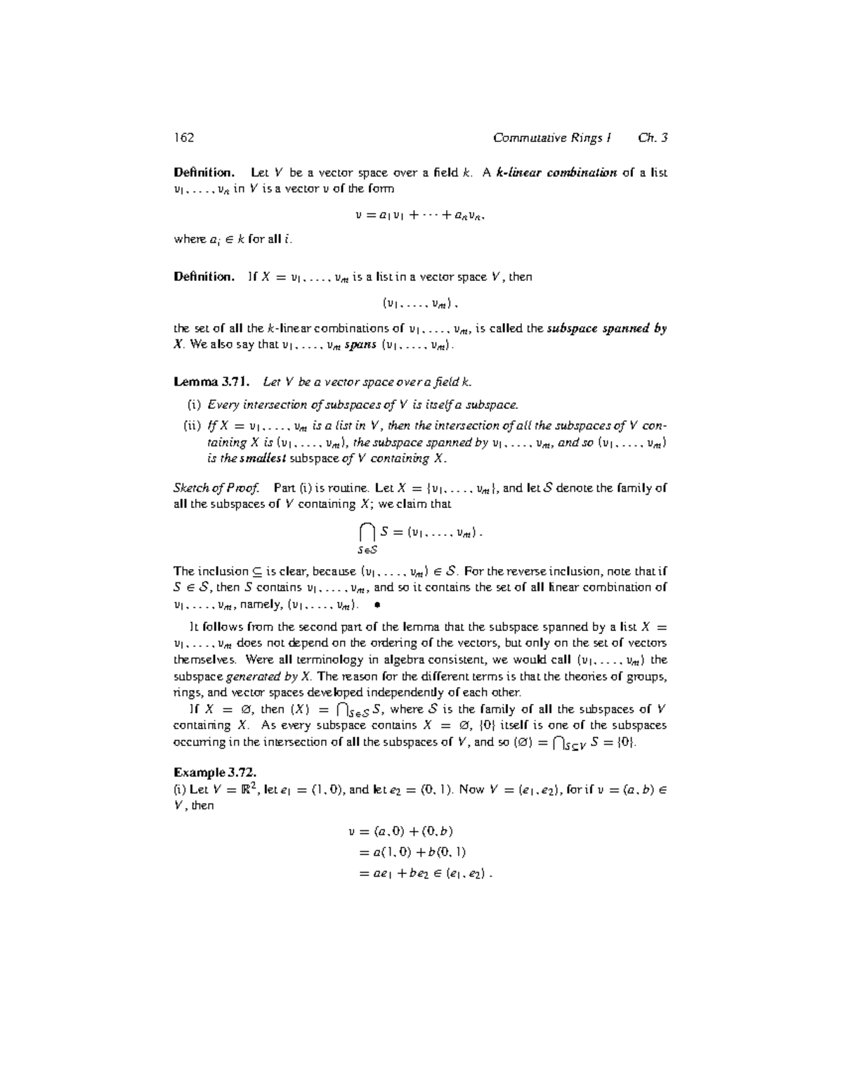 0178-0180 - Basic Algebra 101 - 162 Commutative Rings I Ch. 3 Definition. Let V be a vector ...