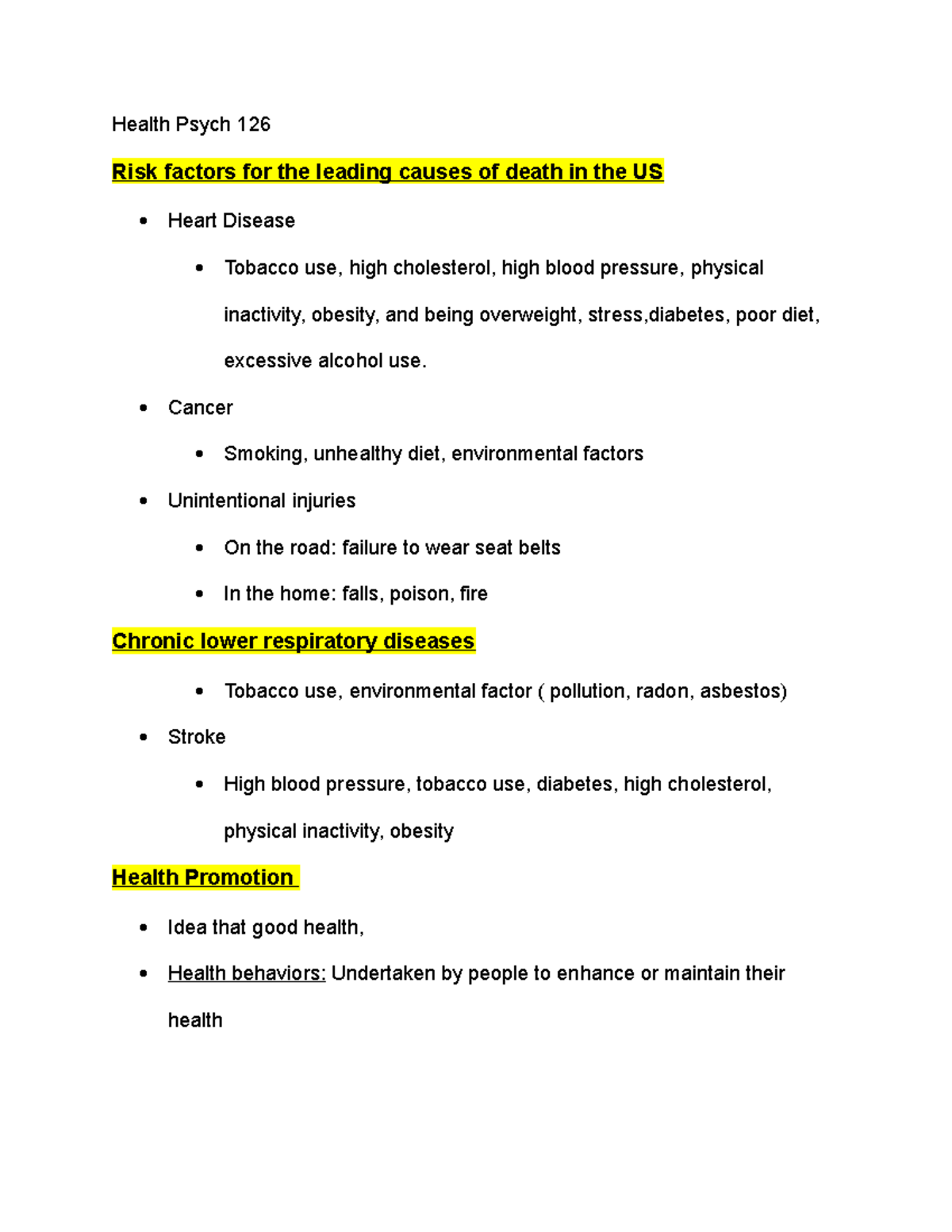Health Psych Day 10 - Chronic lower respiratory diseases - Health Psych ...