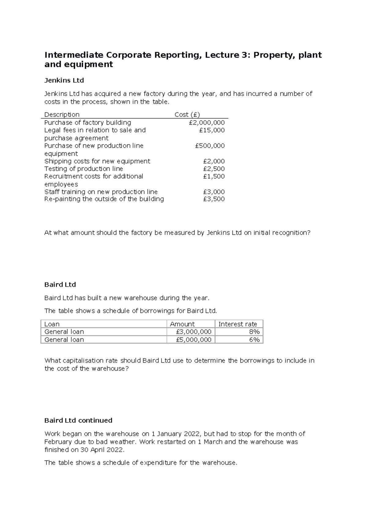 3 ICR Lecture 3 examples - Intermediate Corporate Reporting, Lecture 3 ...