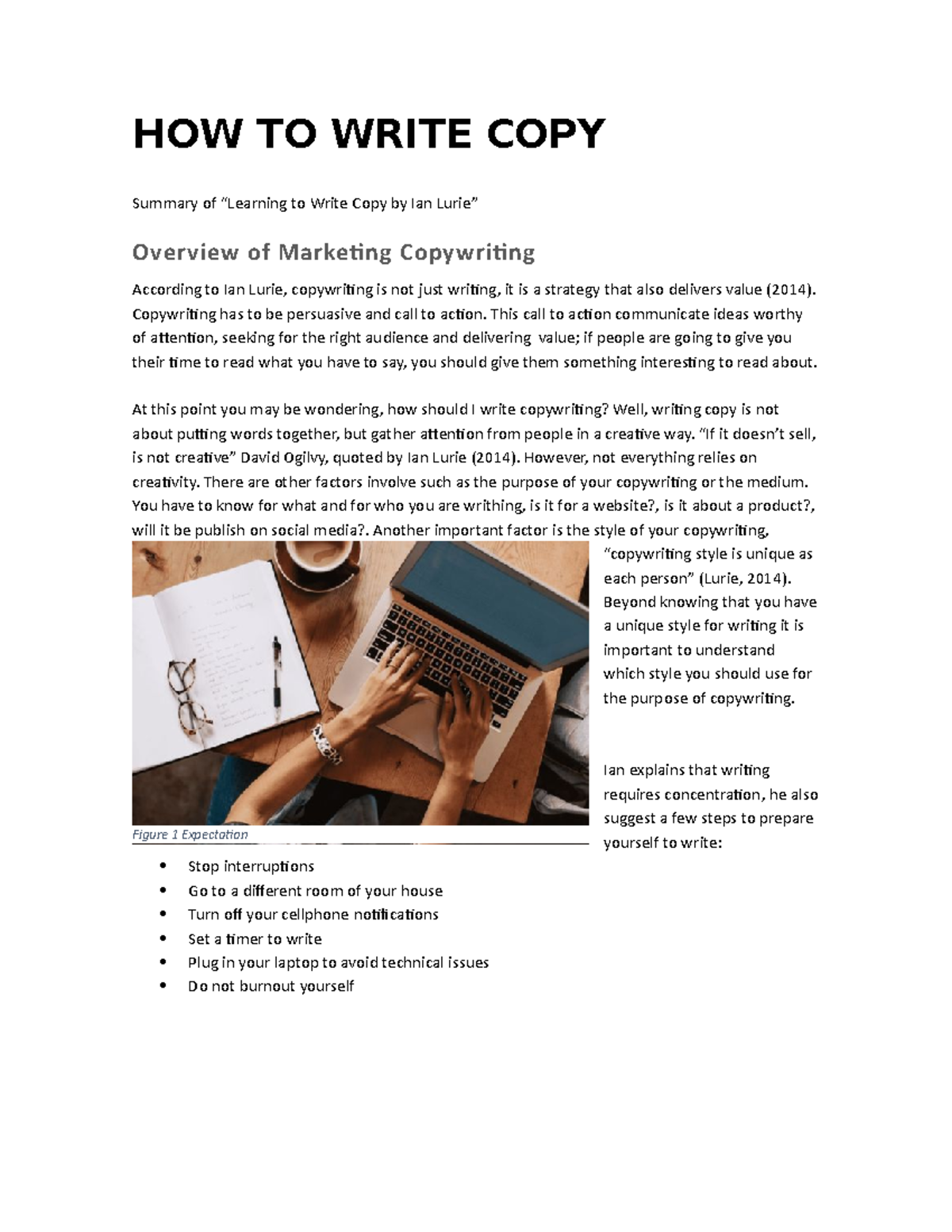 Workshop 1 - Learning to write marketing copy - HOW TO WRITE COPY ...