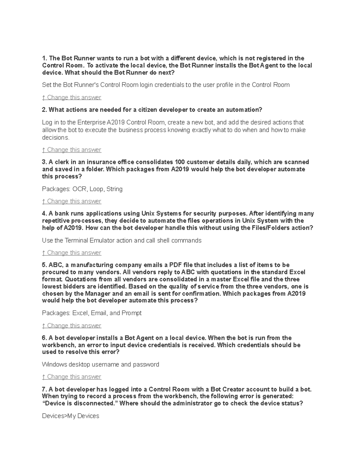 A2019 Questions - df dsdfsdf sdf - The Bot Runner wants to run a bot ...