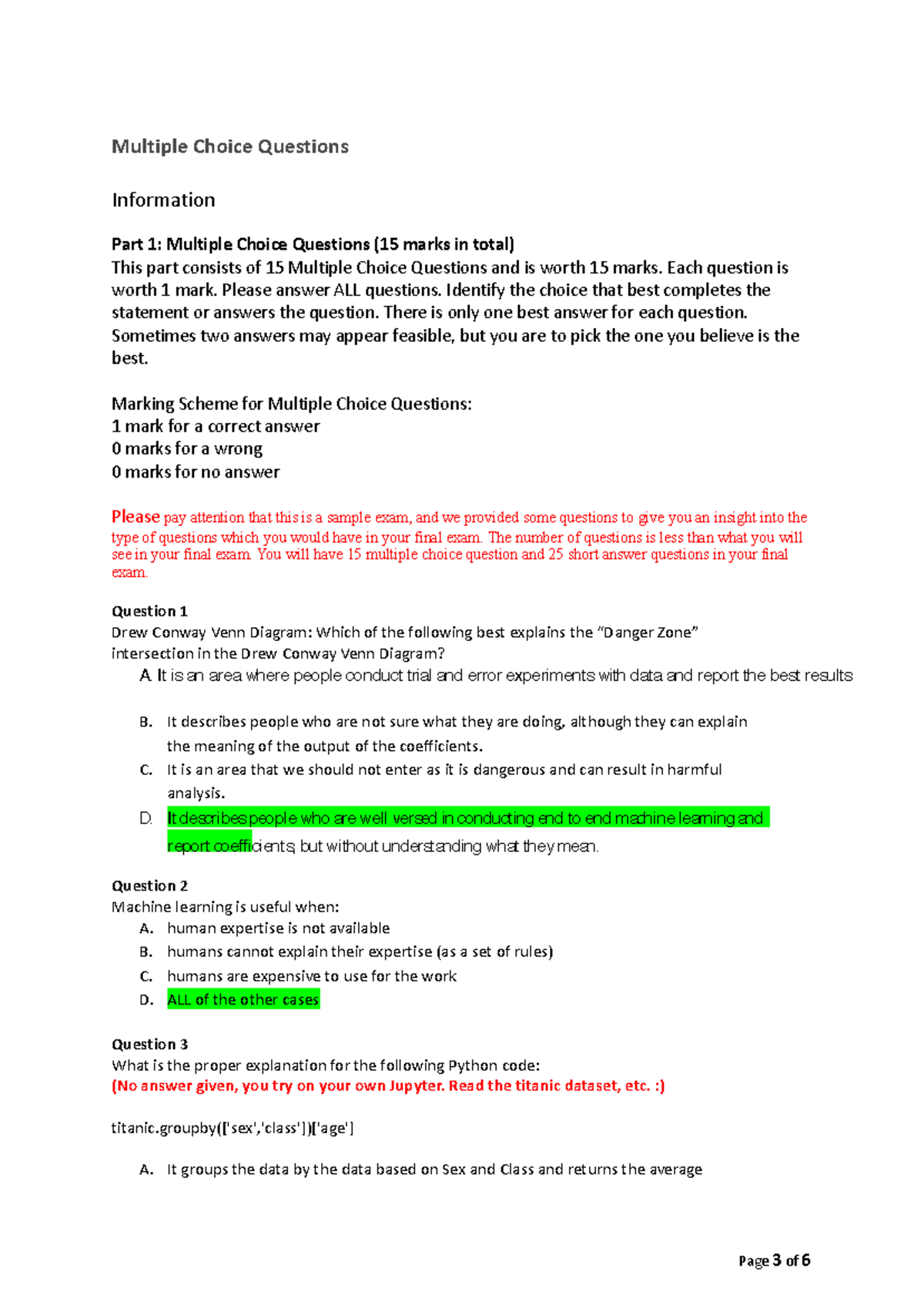 FIT1043 Sample Exam S2 2022 (with Sample Solution) - Multiple Choice ...