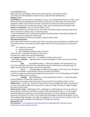 SOCY 101 - notes for exams - Test One What is Sociology? Sociological ...
