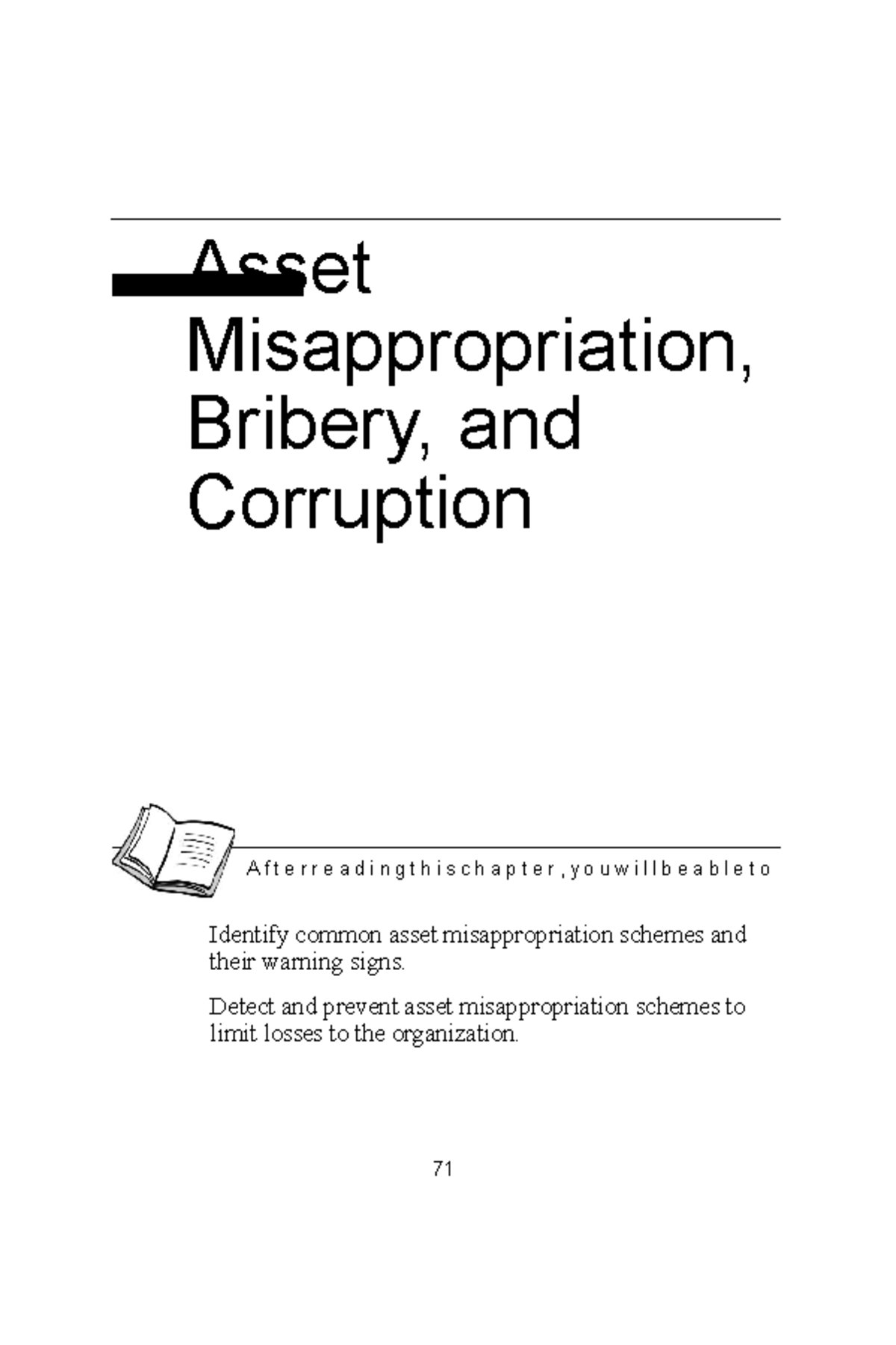 Asset Misappropriation Bribery and Corru - C H A P T E R 4 Asset ...