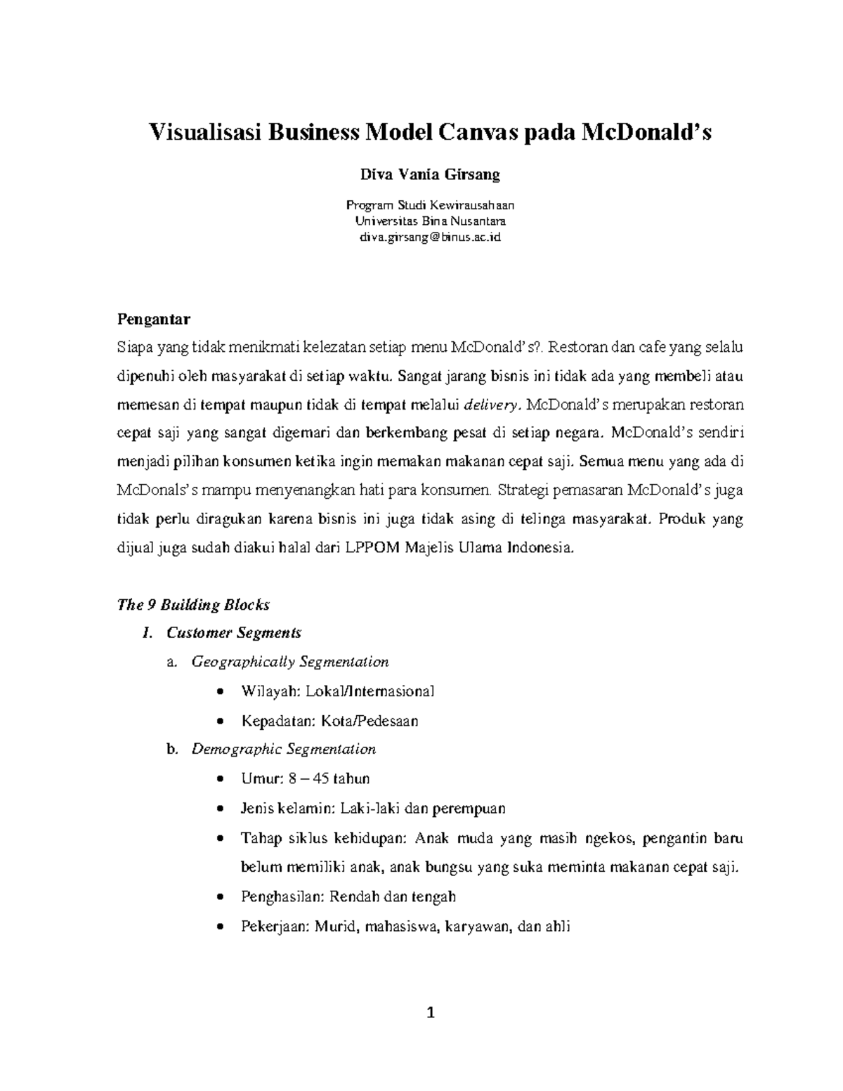 Diva Vania Girsang - Visualisasi Business Model Canvas pada Mc Donald’s ...