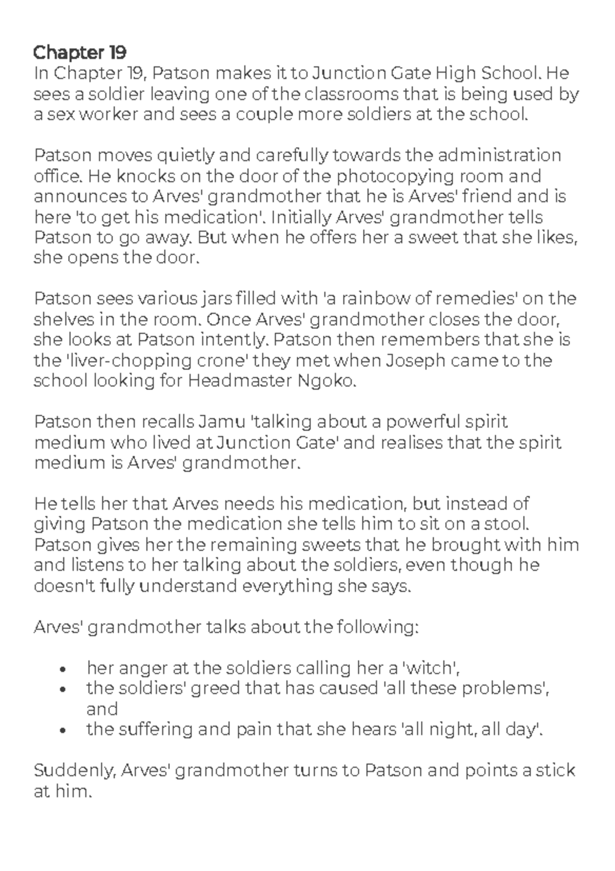 Diamond boy Chapter 19 Summary - Chapter 19 In Chapter 19, Patson makes it to Junction Gate High ...