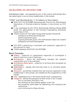 SIA102 - Systems Integration and Architecture 2 (Electives) Course ...