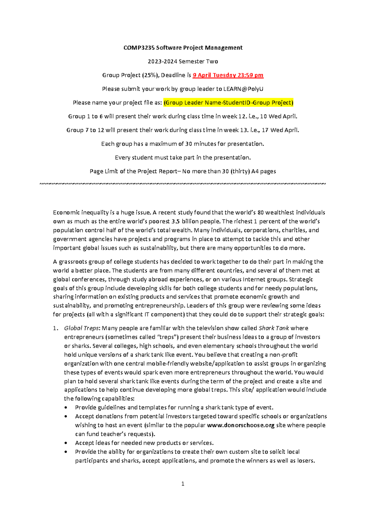 Assignment 03 of project - COMP 3235 Software Project Management 2023 ...