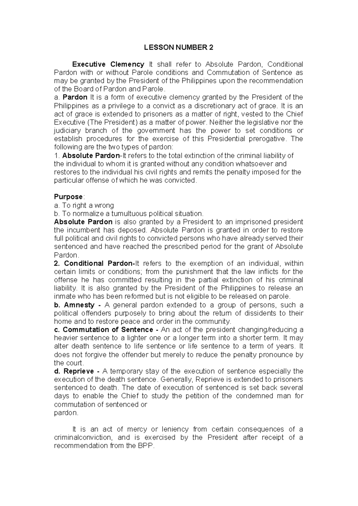 Executive-clemency - Definition and laws of executive clemency - LESSON ...