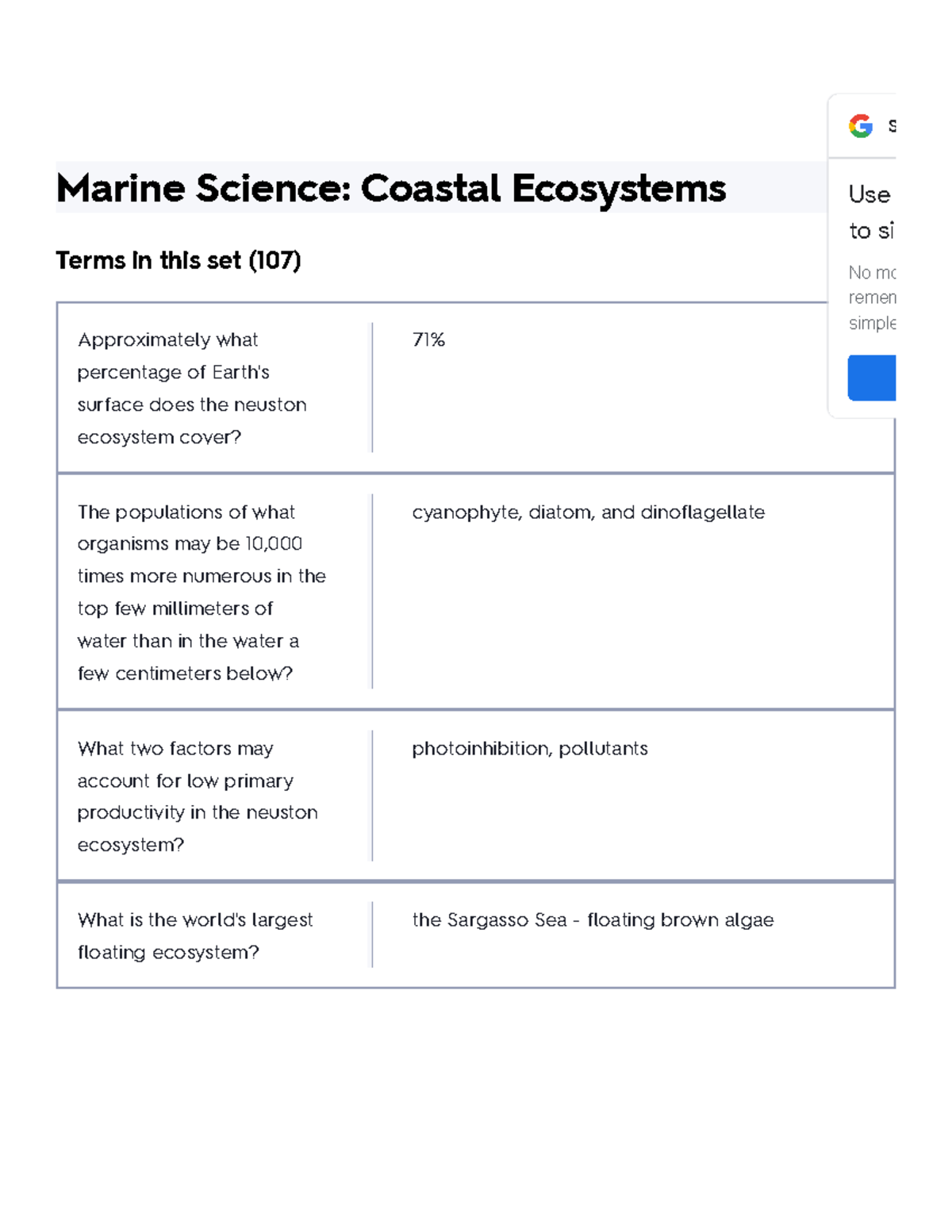 Marine Science- Coastal Ecosystems Flashcards Quizlet - Marine Science ...