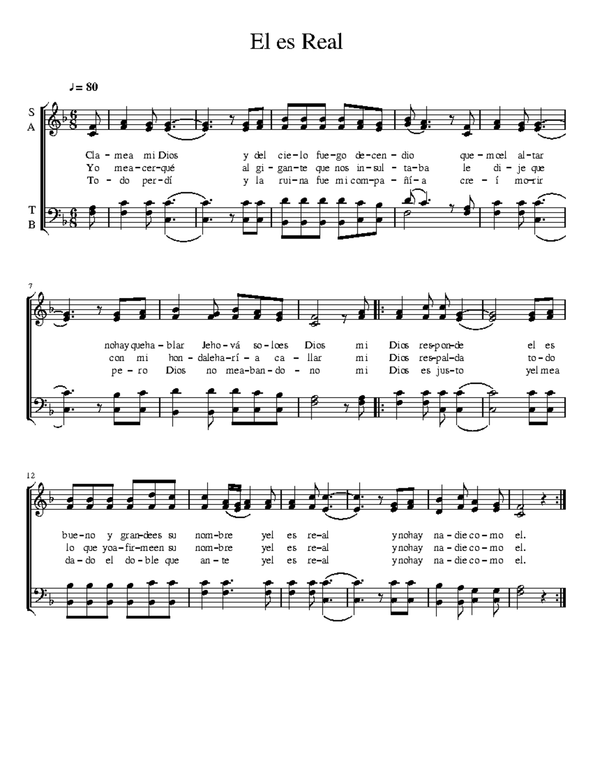 El es Real-1 - Partitura - El es Real 7 12 S A T B - Studocu
