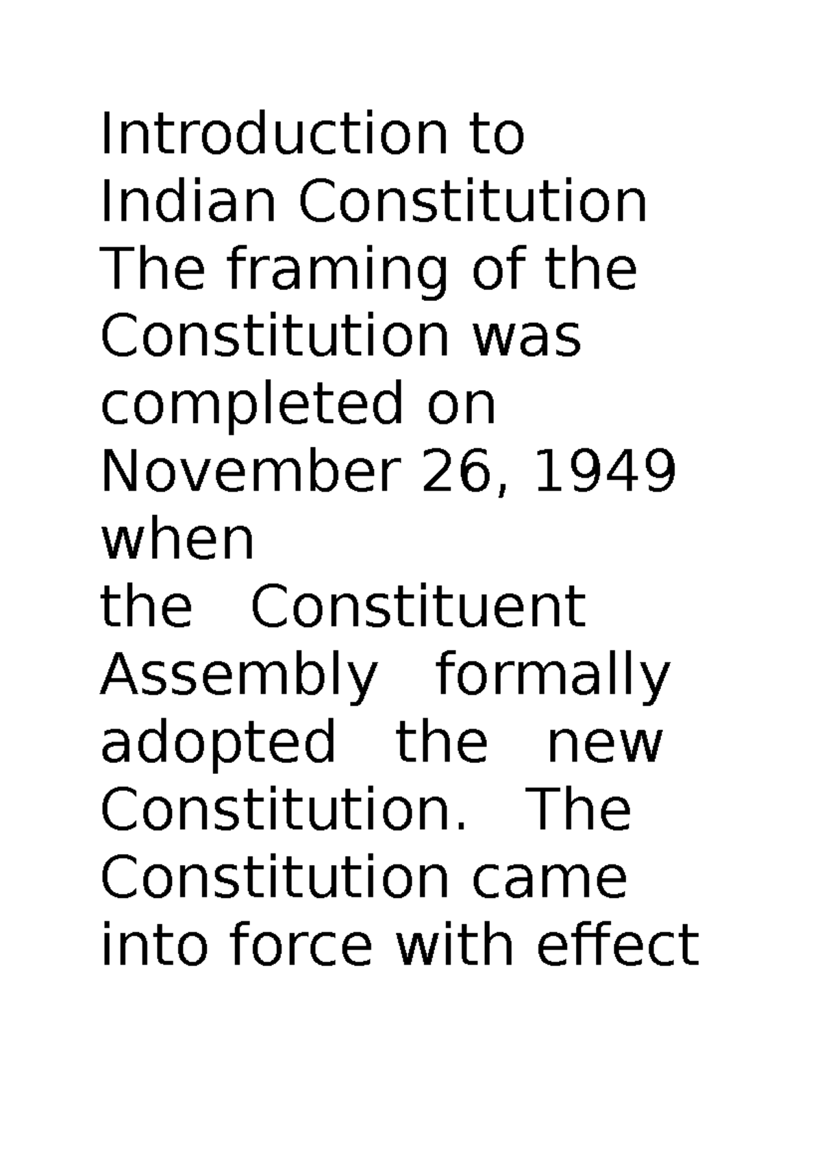 Introduction to Indian Constitution - Introduction to Indian ...