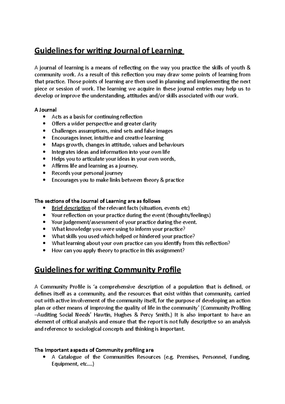 Journal writing guidline - Guidelines for writing Journal of Learning A ...