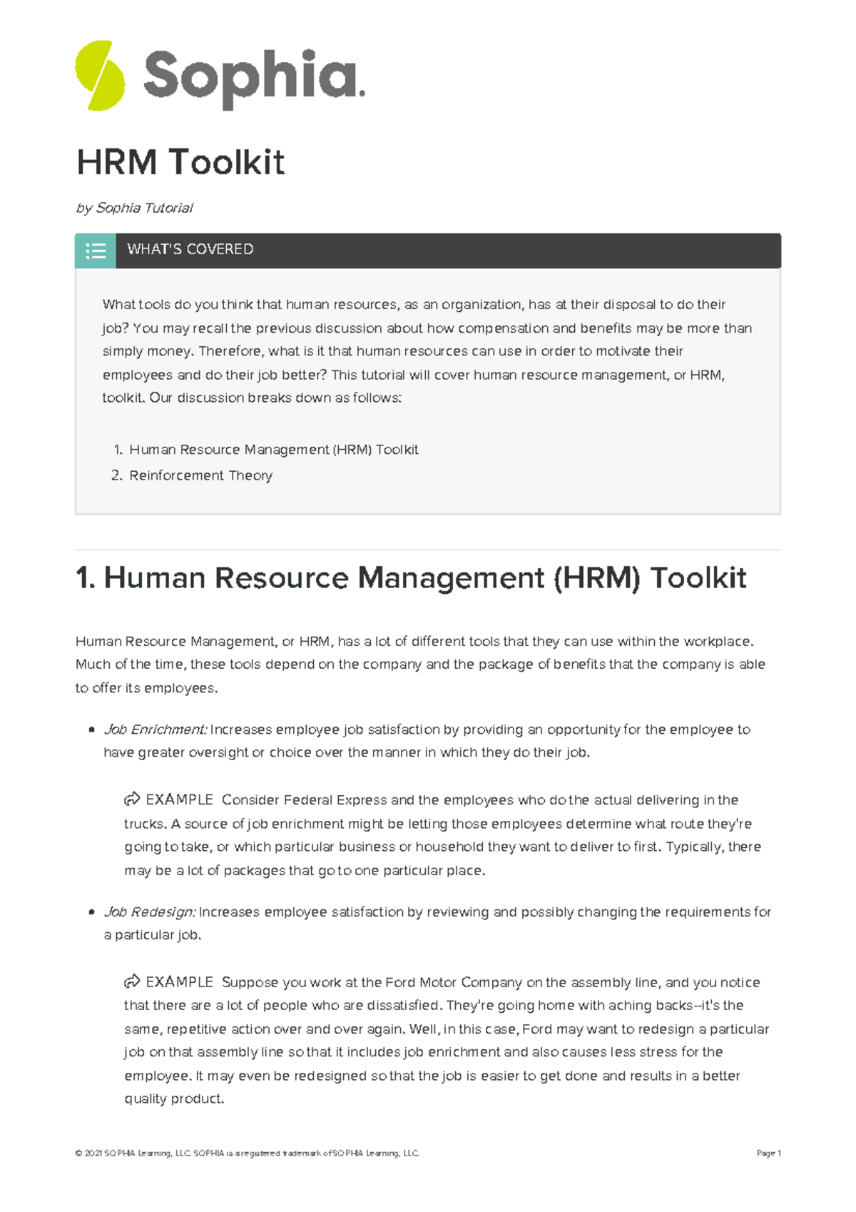 Hrm-toolkit-4 - Challenge 3 Unit 3 - HRM Toolkit by Sophia Tutorial ú ...