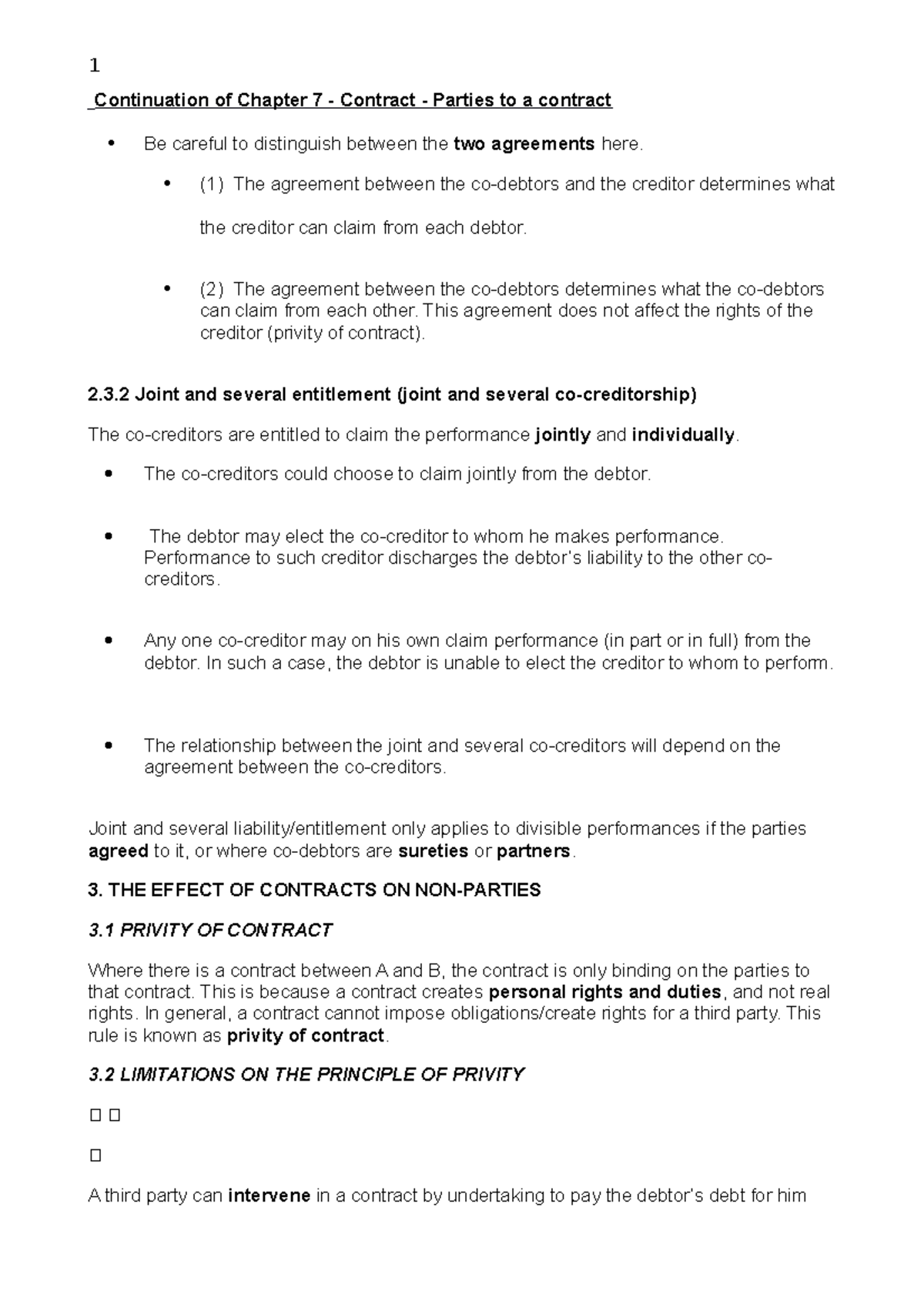 Chapter 7 - continuation contract - Continuation of Chapter 7 ...