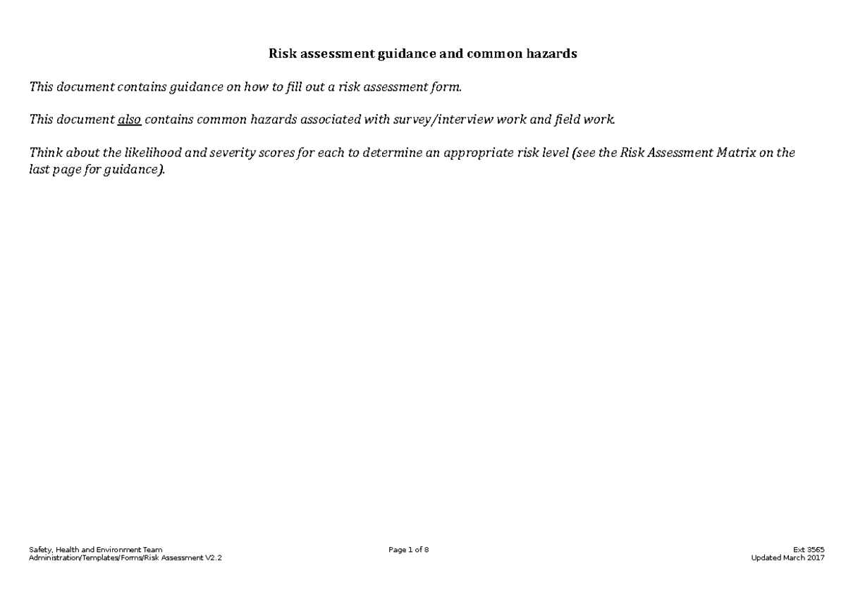 Risk Assessment-University-2 - Risk assessment guidance and common ...