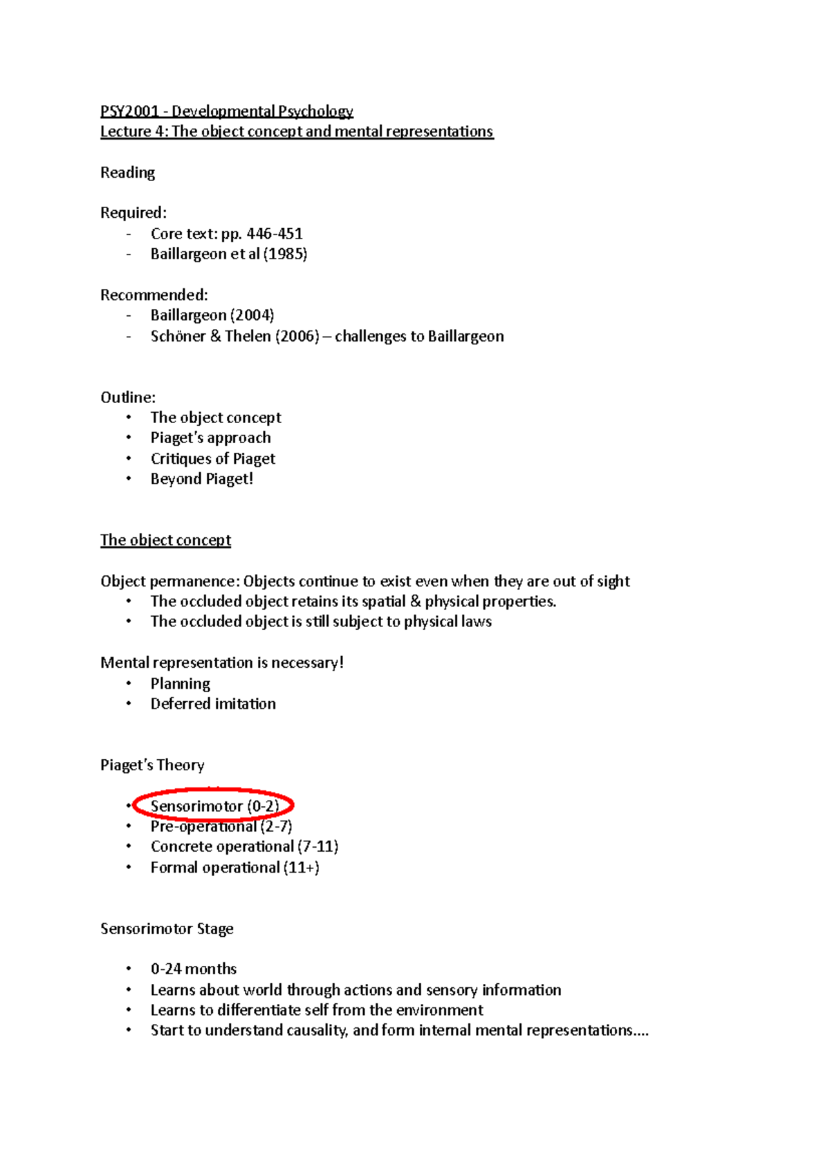 Developmental Psychology L4 - PSY2001 - Developmental Psychology ...