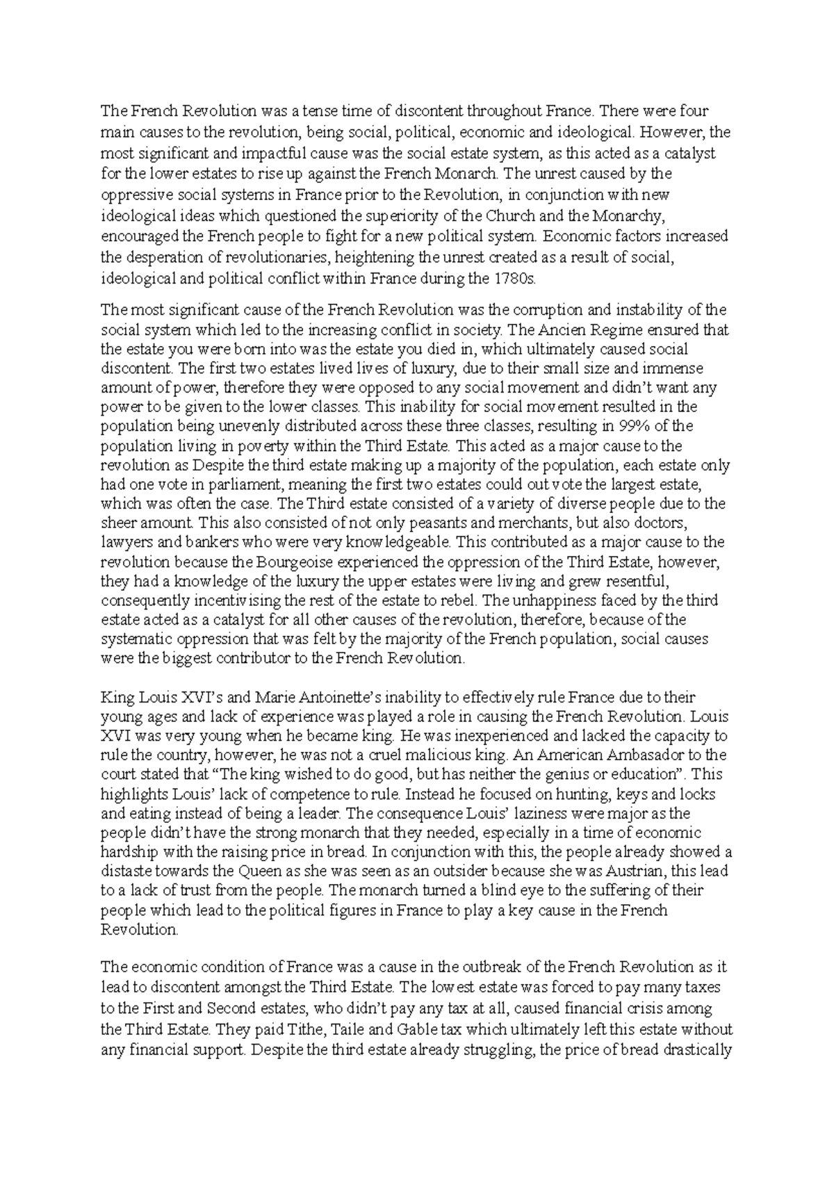 French Revolution Essay - The French Revolution was a tense time of ...