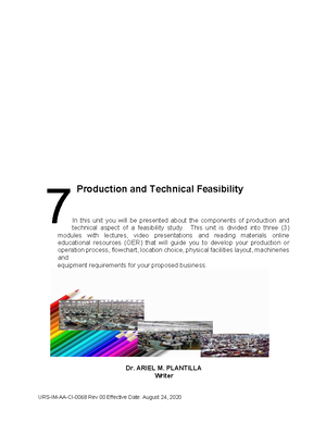 Feasibility Study Components - Answer to Self-Awareness Questions # 2 ...