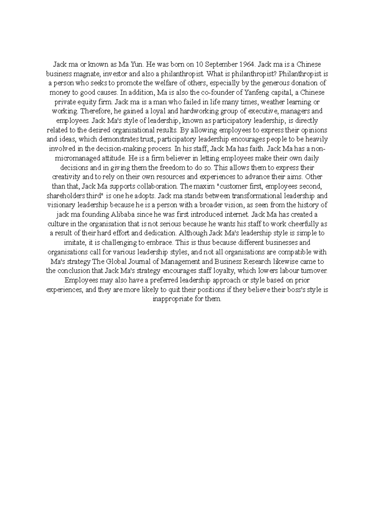 Jack ma or known as Ma Yun - He was born on 10 September 1964. Jack ma ...