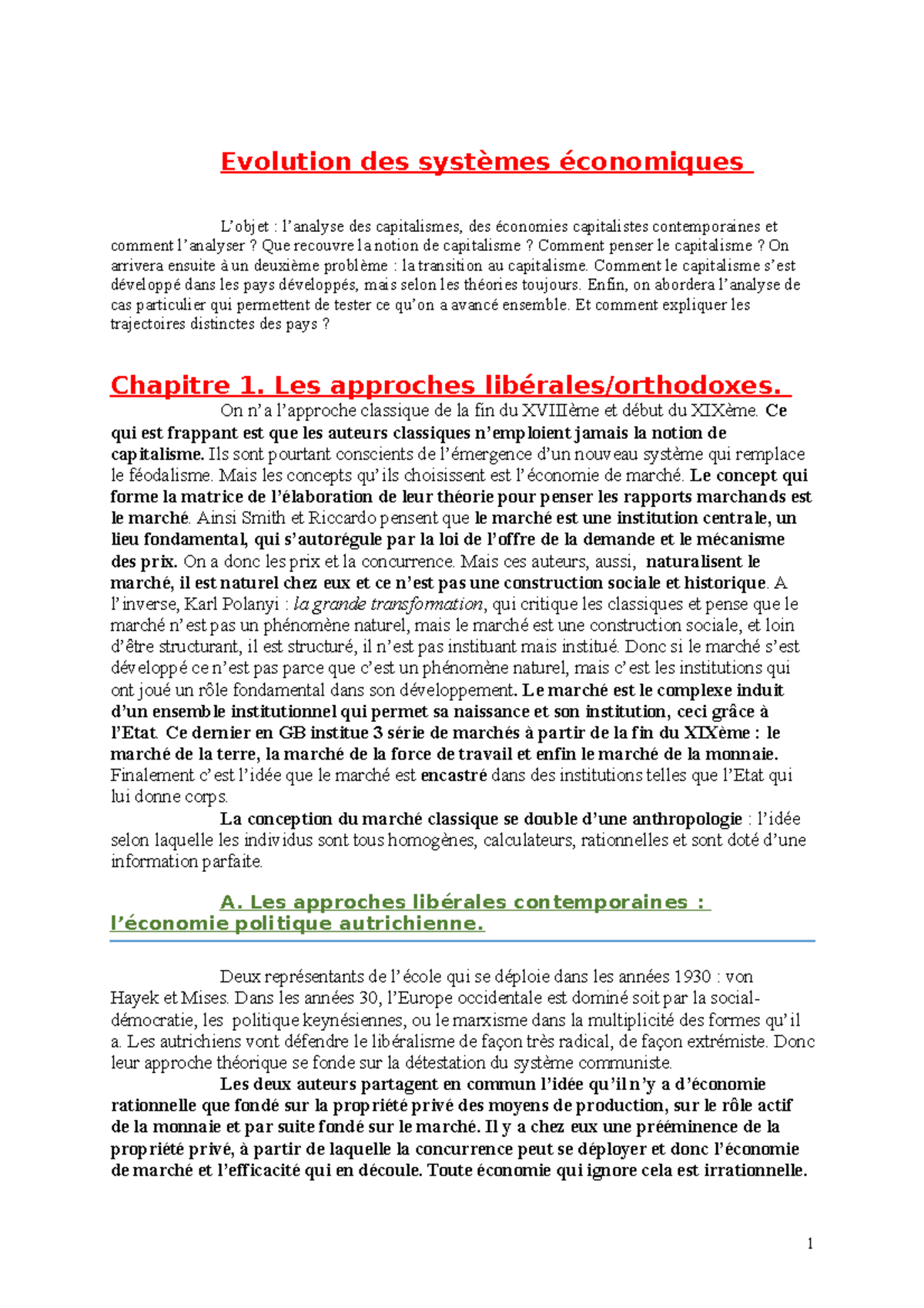 Evolution des systèmes économiques cours - Evolution des systèmes ...