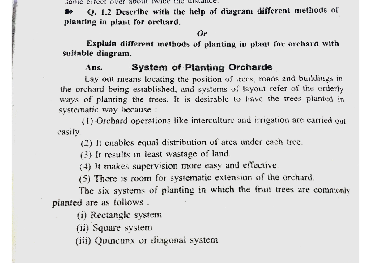 System of Planting orchards notes in english for 1st sem - same effect ...
