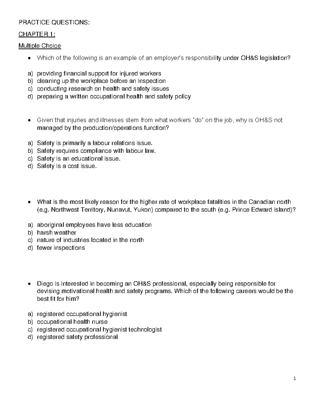 Practice+ Questions+CH+1 - Warning: TT: undefined function: 32 1 PRACTICE QUESTIONS: CHAPTER 1 ...