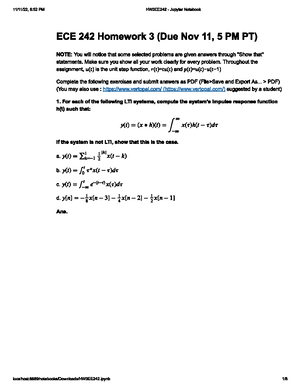 EE 242 HW 4 - 242 hw 4 - EE 242 - Studocu