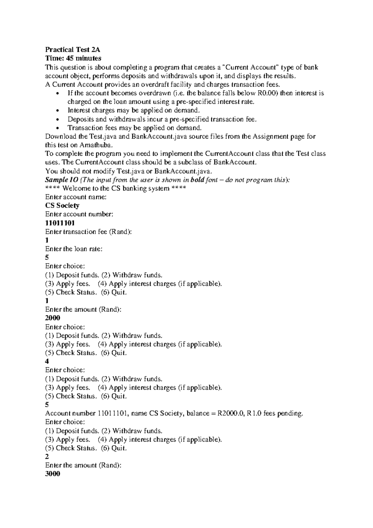 Practest 2 - Practical test - Practical Test 2A Time: 45 minutes This ...