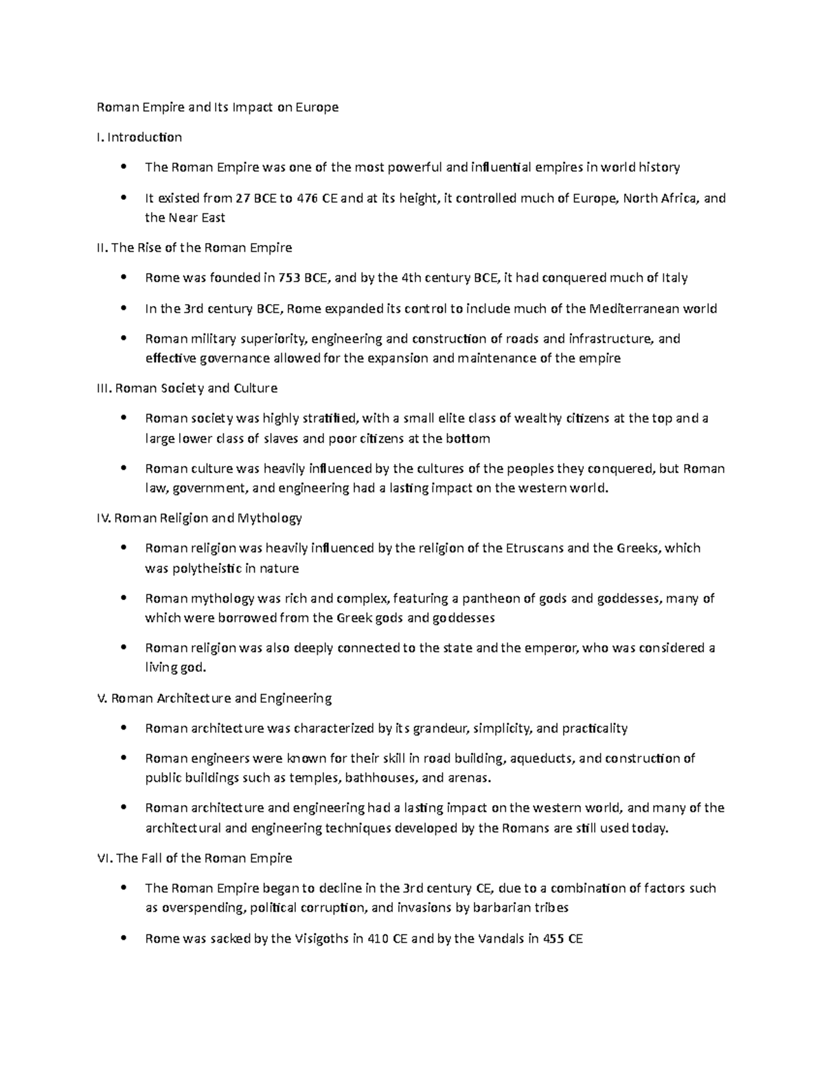 Roman Empire - Introduction The Roman Empire was one of the most ...