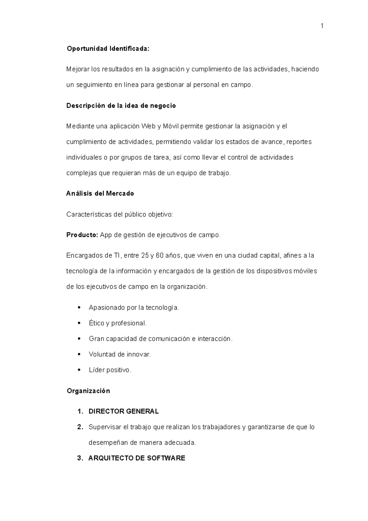 Ivan Norris APP Gestion de Campo - Oportunidad Identificada: Mejorar ...