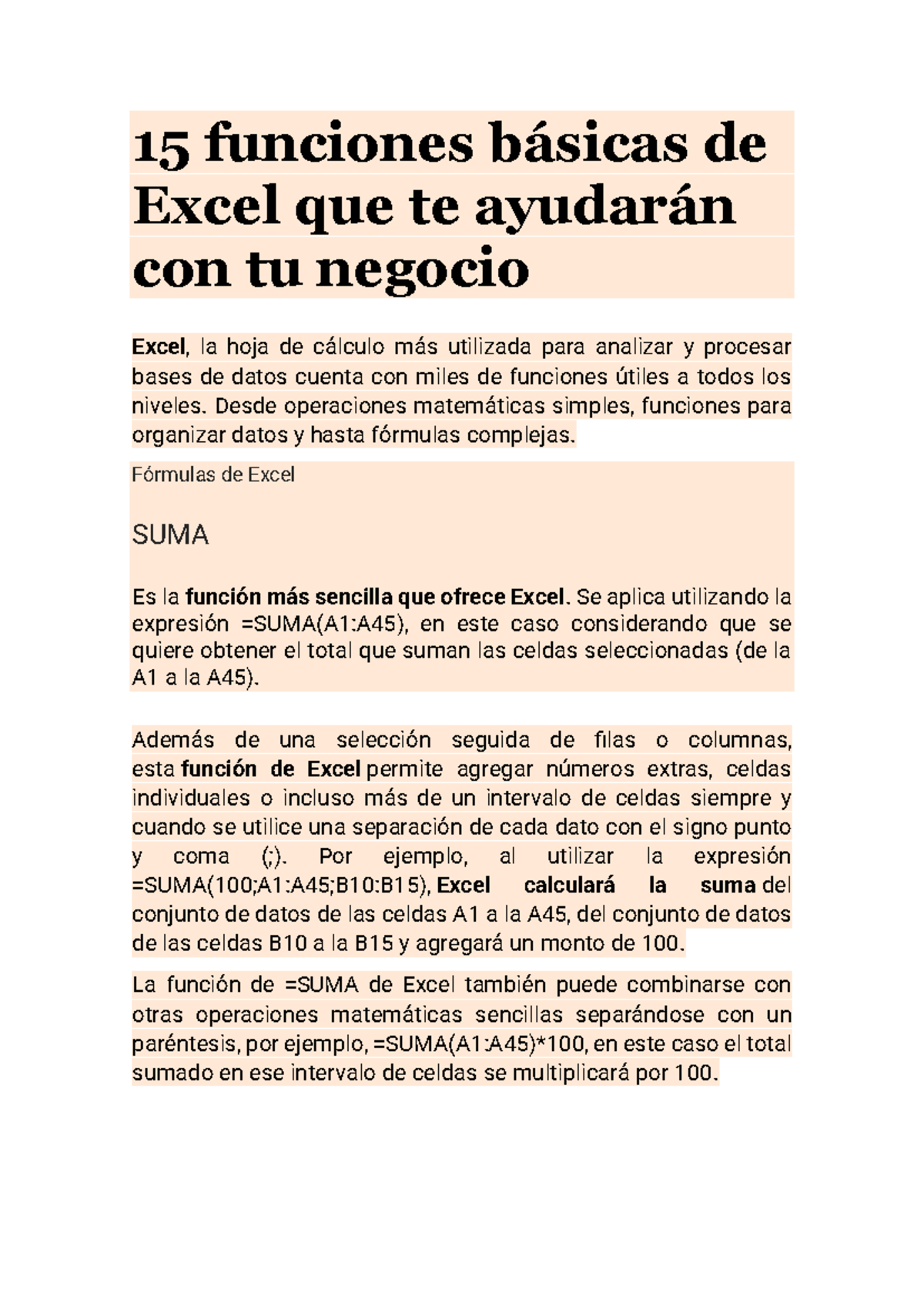 Funciones Basicas - 15 funciones básicas de Excel que te ayudarán con tu negocio Excel, la hoja ...
