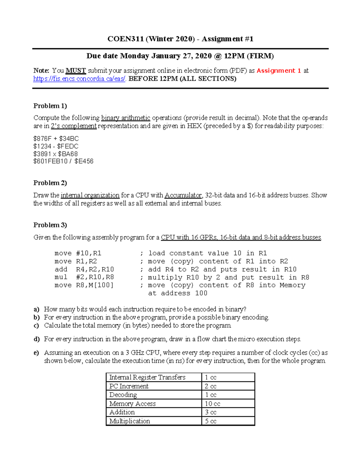 Coen311 - first assignment - COEN311 (Winter 2020) - Assignment Due ...