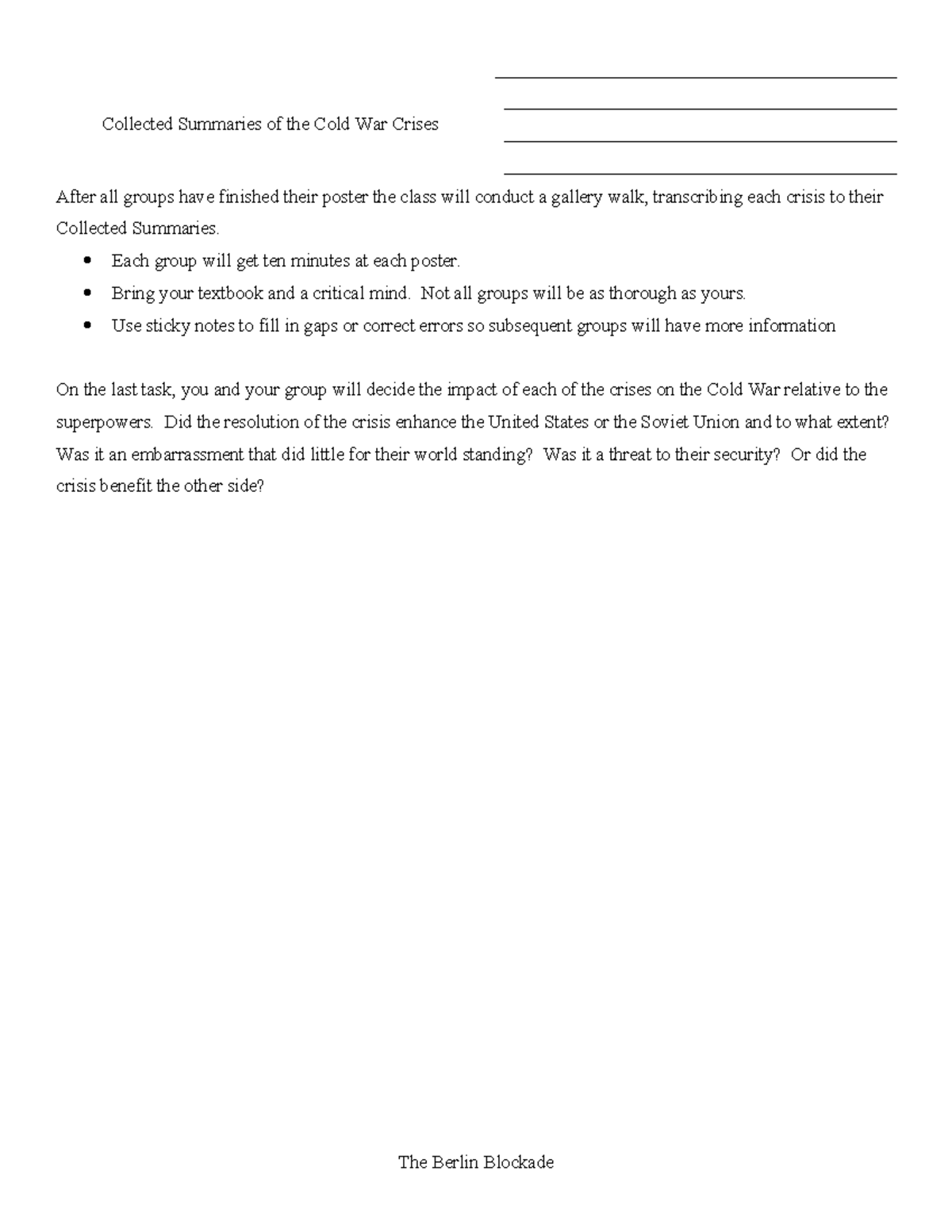 Collected Summaries of Cold War Crises-1 ...