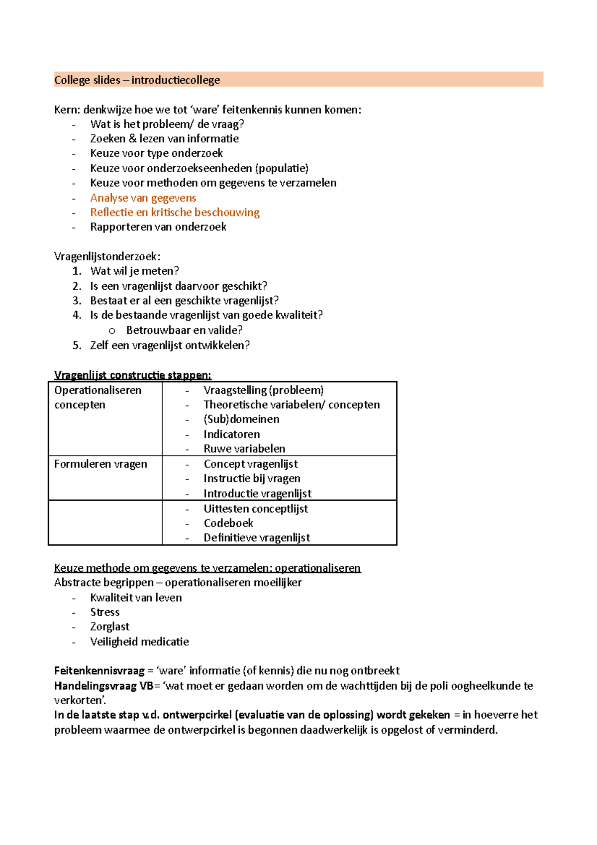 College slides Wetenschappelijke Basisbeginselen 2022 - College slides ...