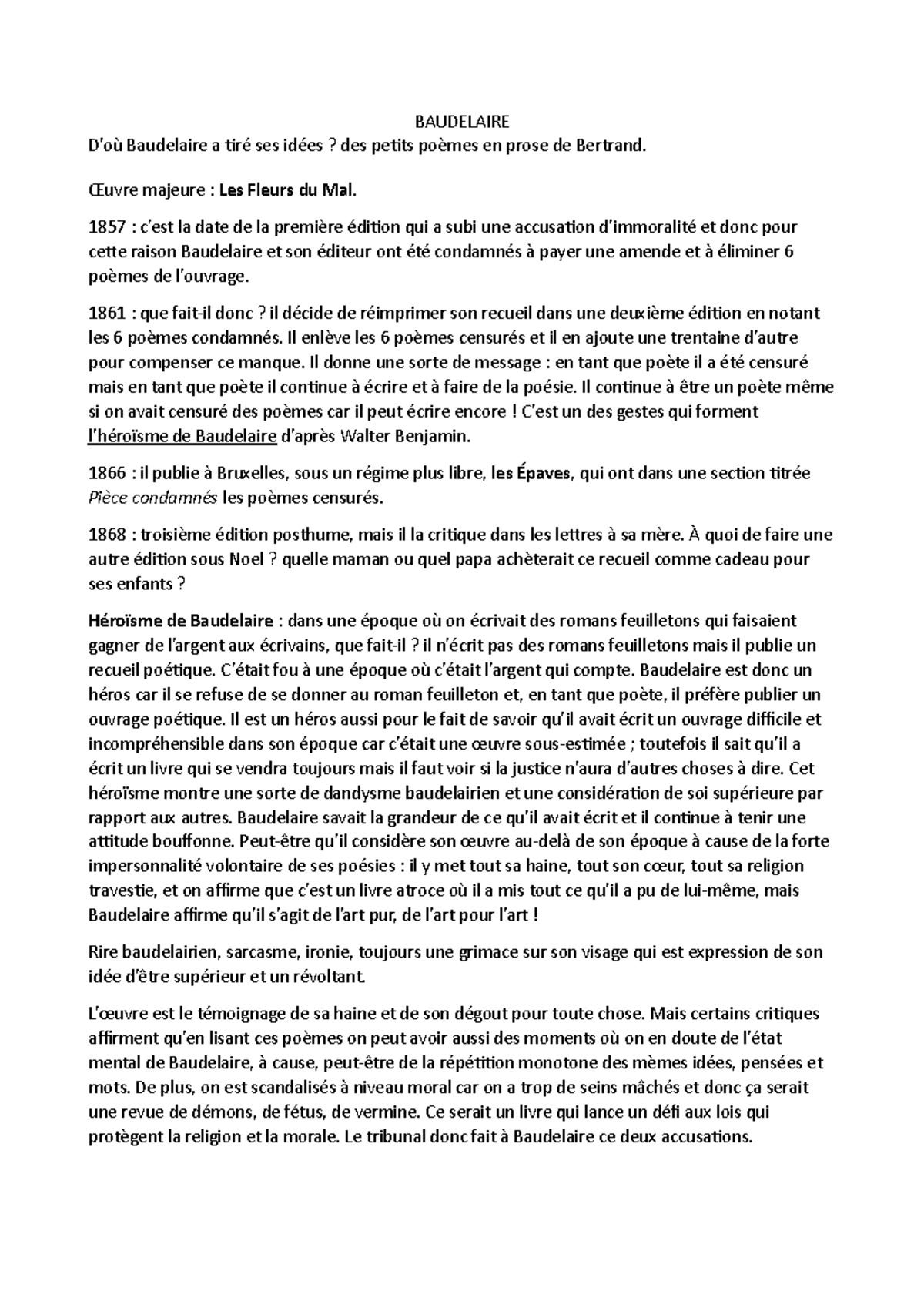 Baudelaire - Analisi dettagliata delle caratteristiche e dei temi ...