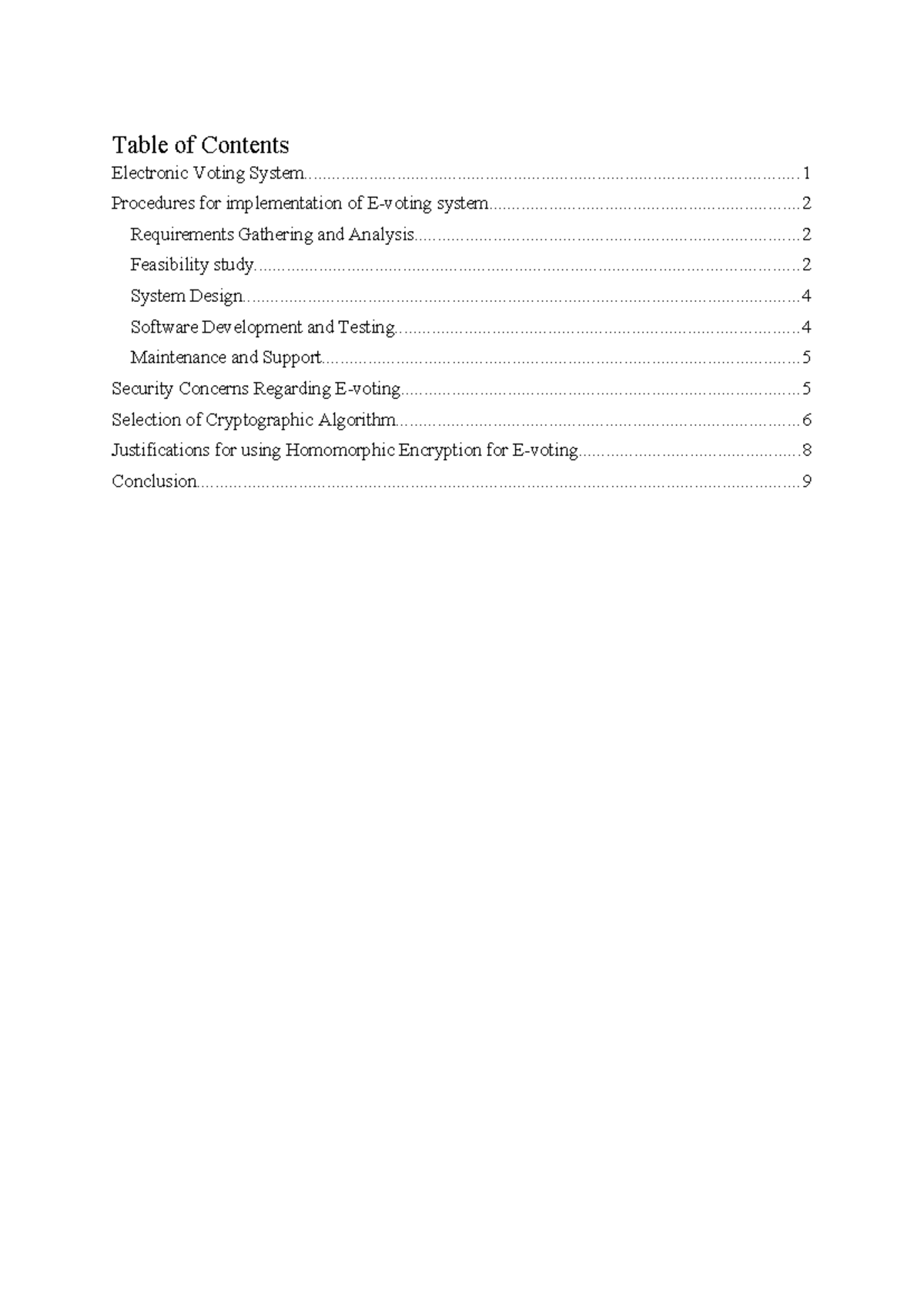 Electronic Voting System - Table of Contents Electronic Voting - Studocu