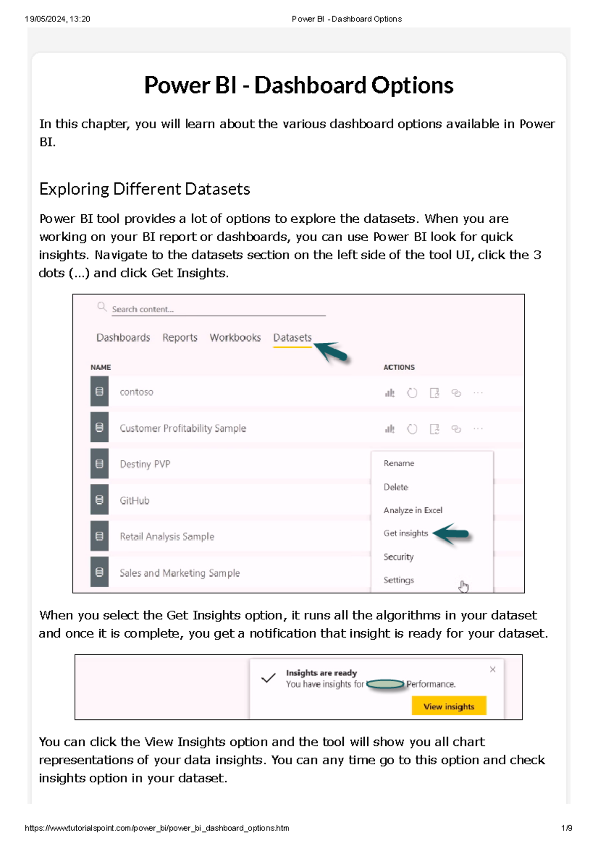 Power BI - Dashboard Options - Exploring Different Datasets Power BI ...