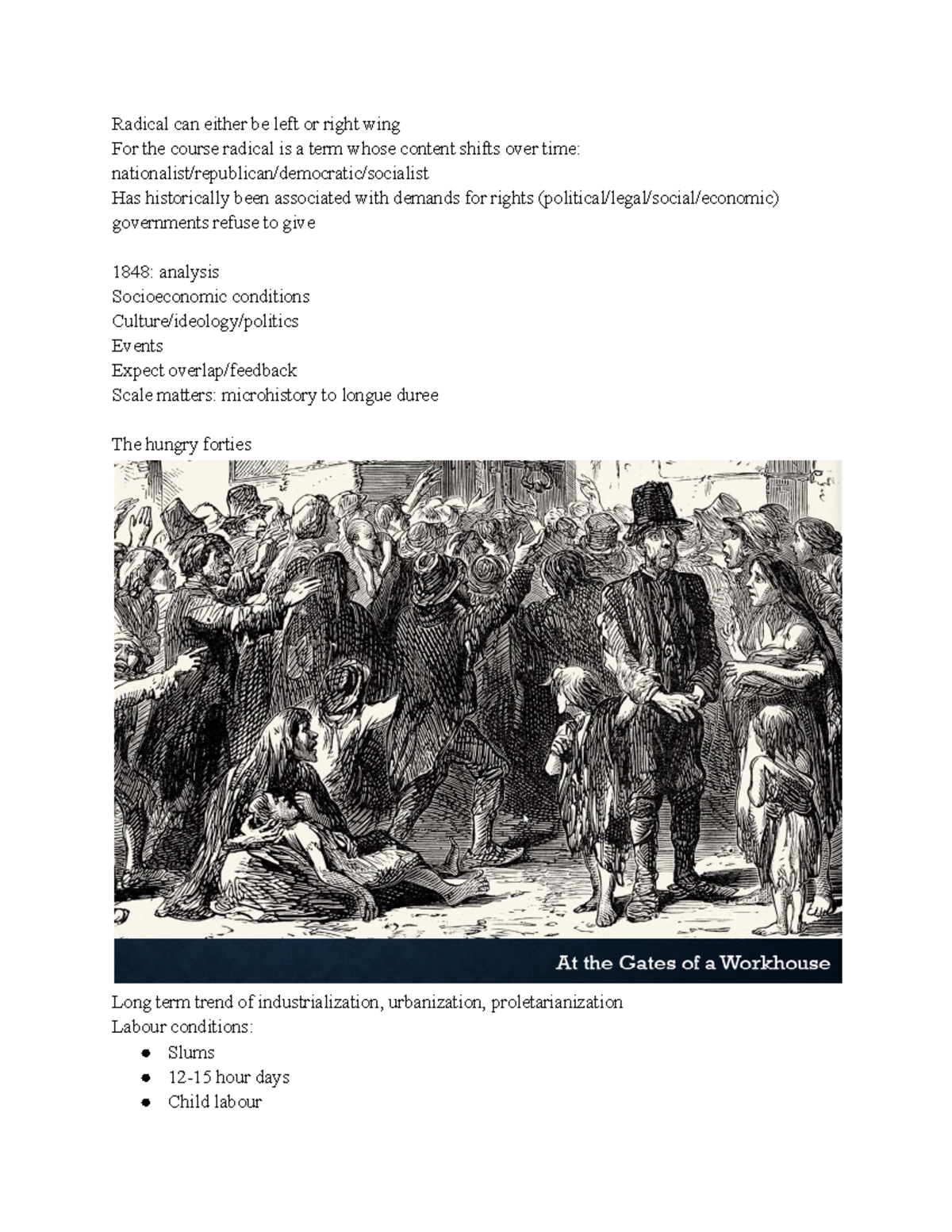 History 13 - Lecture notes for my HIST 2350 class - Radical can either ...