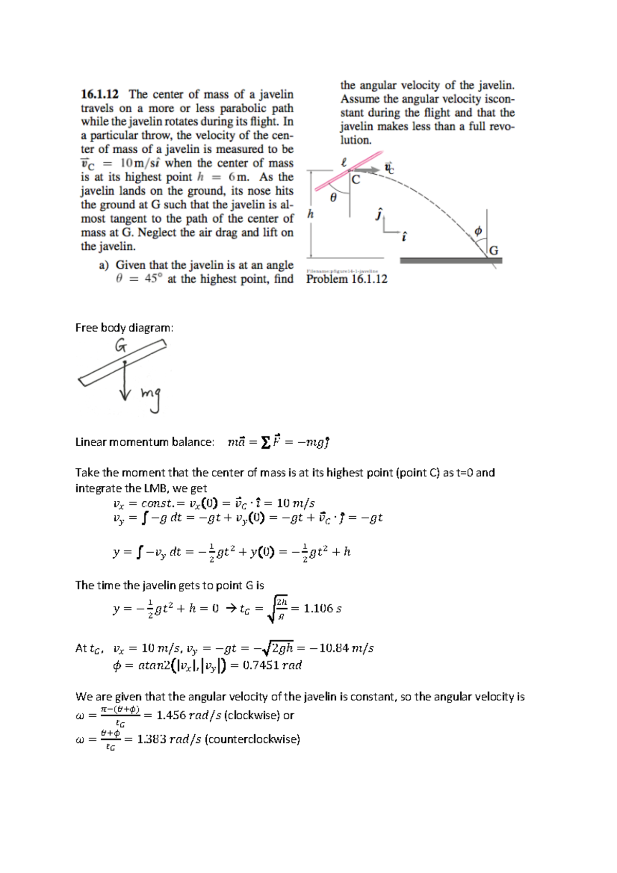 Soln 16-1-12 - HW Solutions from MAE 2030 taught by Professor Andy ...
