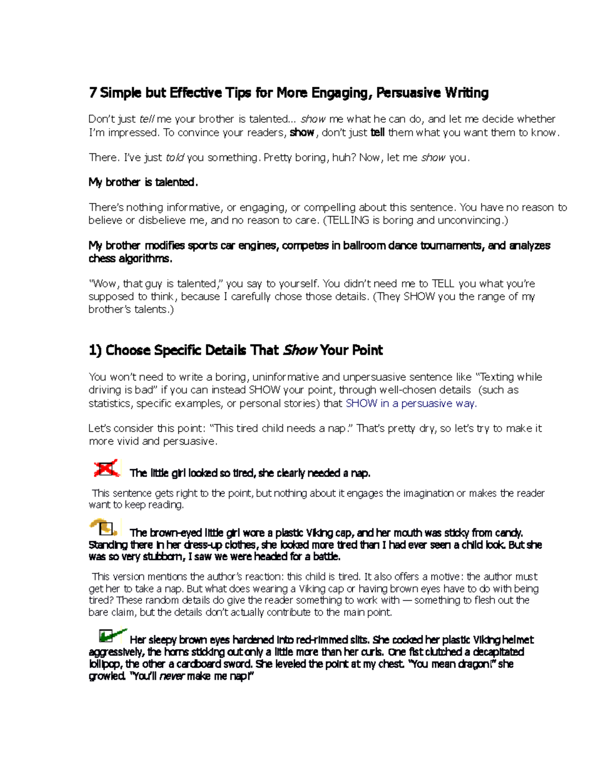 Show vs tell - revision - 7 Simple but Effective Tips for More Engaging ...