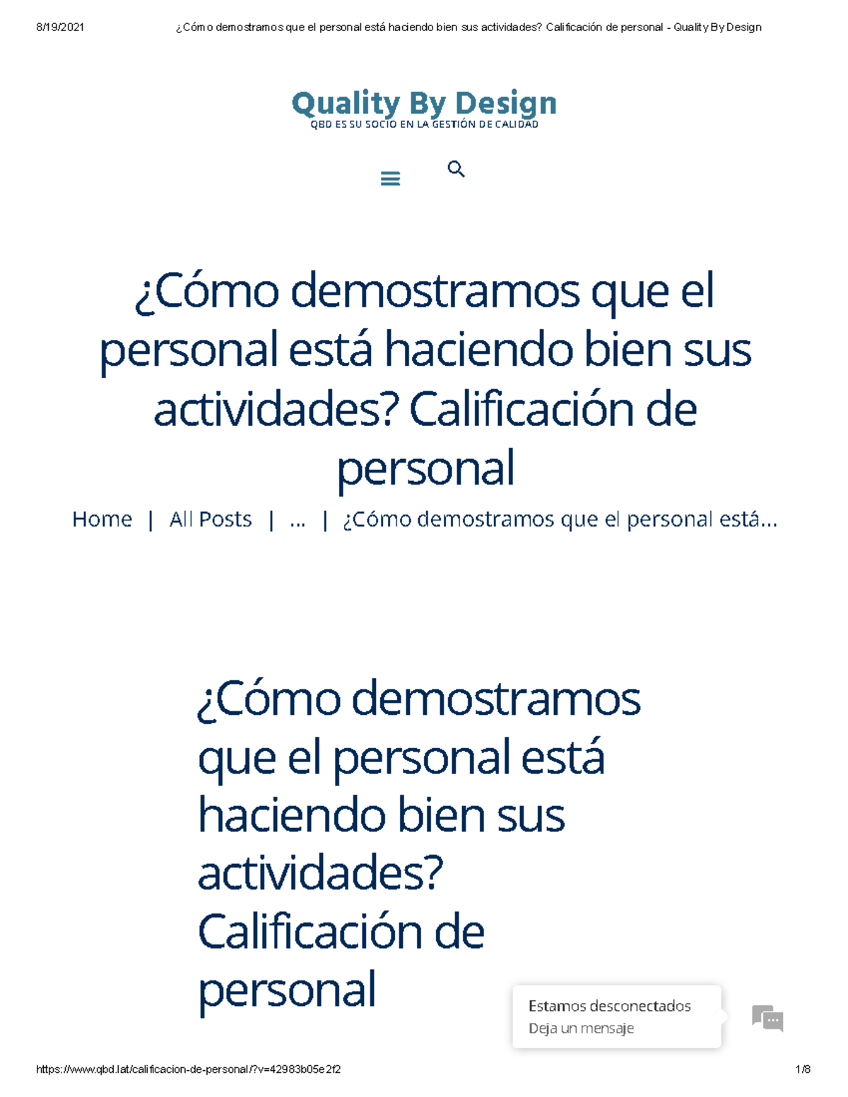 ¿Cómo demostramos que el personal está haciendo bien sus actividades ...