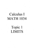 calculus 1 - MATH 1014 - Studocu