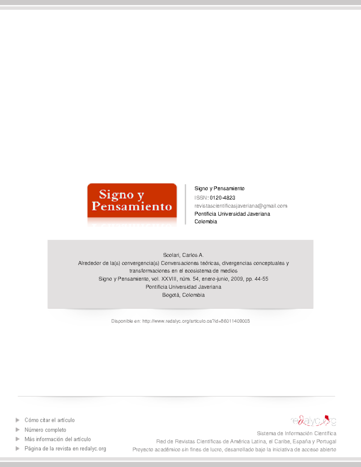 Scolari - mkmkm - Signo y Pensamiento ISSN: 0120 ...