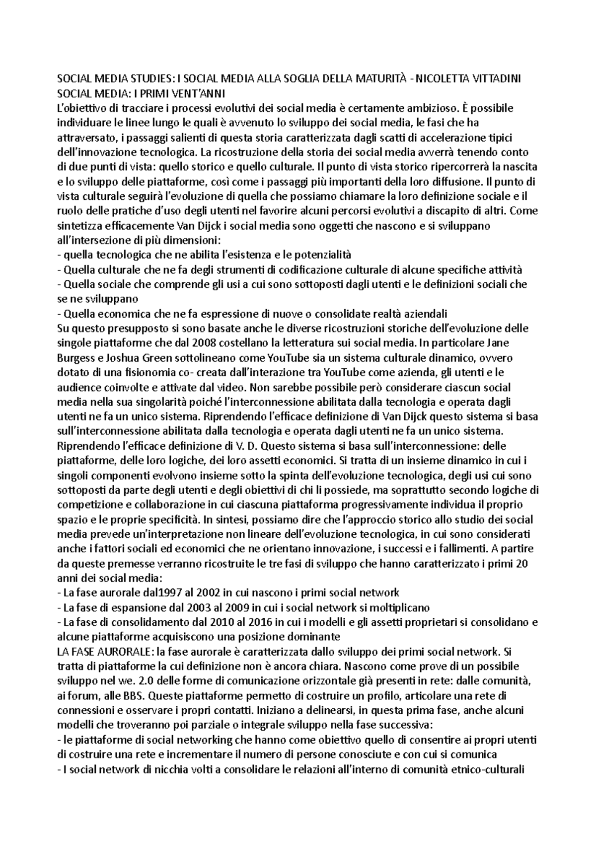 Social Media Studies - SOCIAL MEDIA STUDIES: I SOCIAL MEDIA ALLA SOGLIA ...