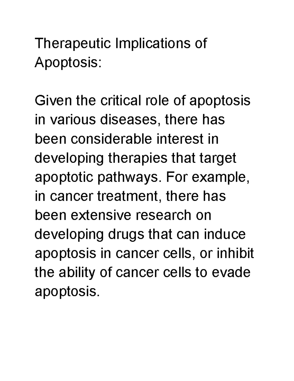 Apoptosis - Lecture Notes (part3) - Therapeutic Implications of ...