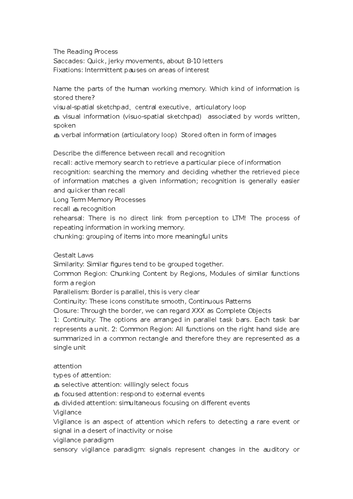 Mmi - The Reading Process Saccades: Quick, jerky movements, about 8-10 ...