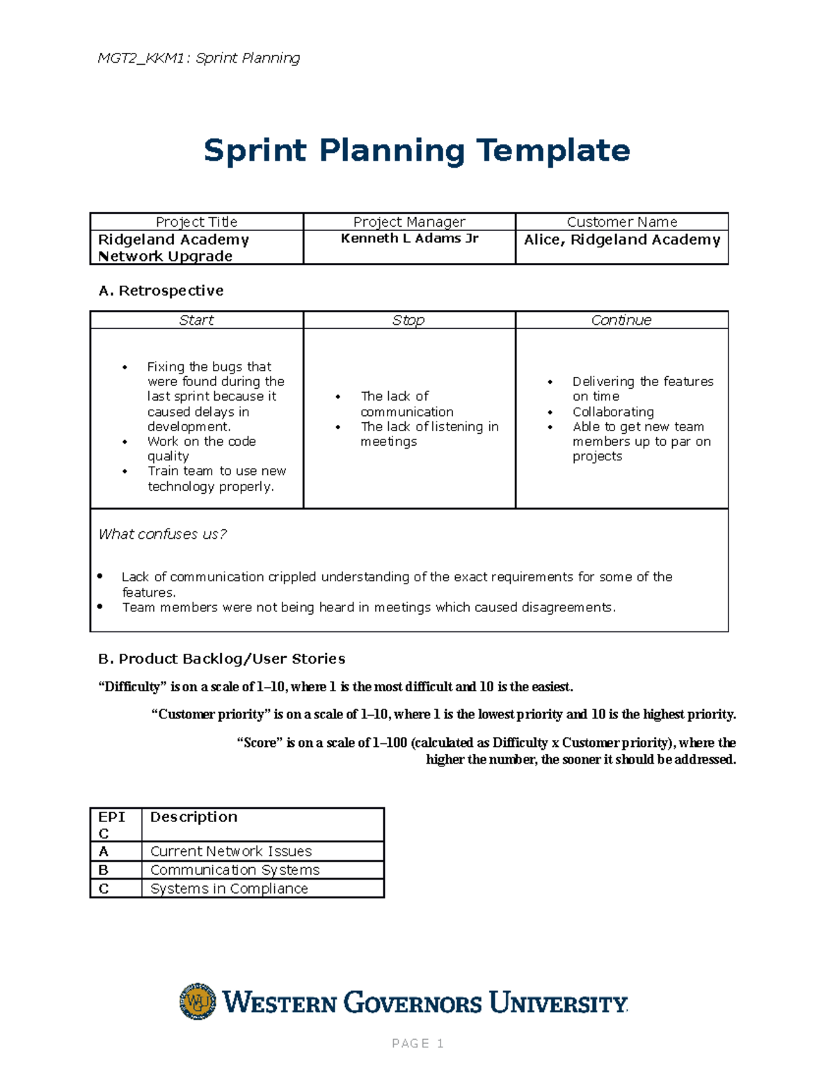 Sprint Planning Task 2 - MGT2_KKM1: Sprint Planning Sprint Planning ...