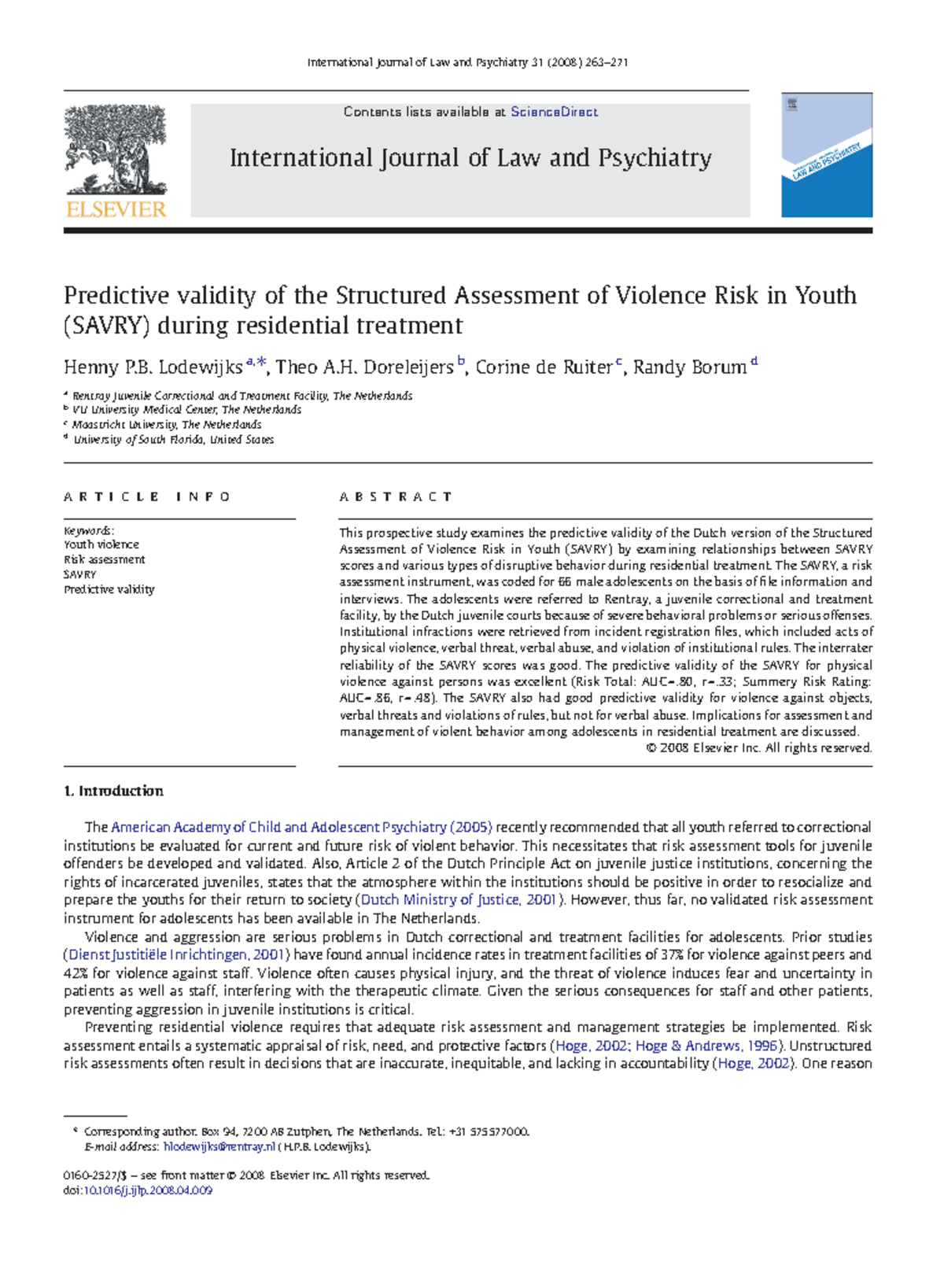 1 - Artigo importante - Predictive validity of the Structured ...