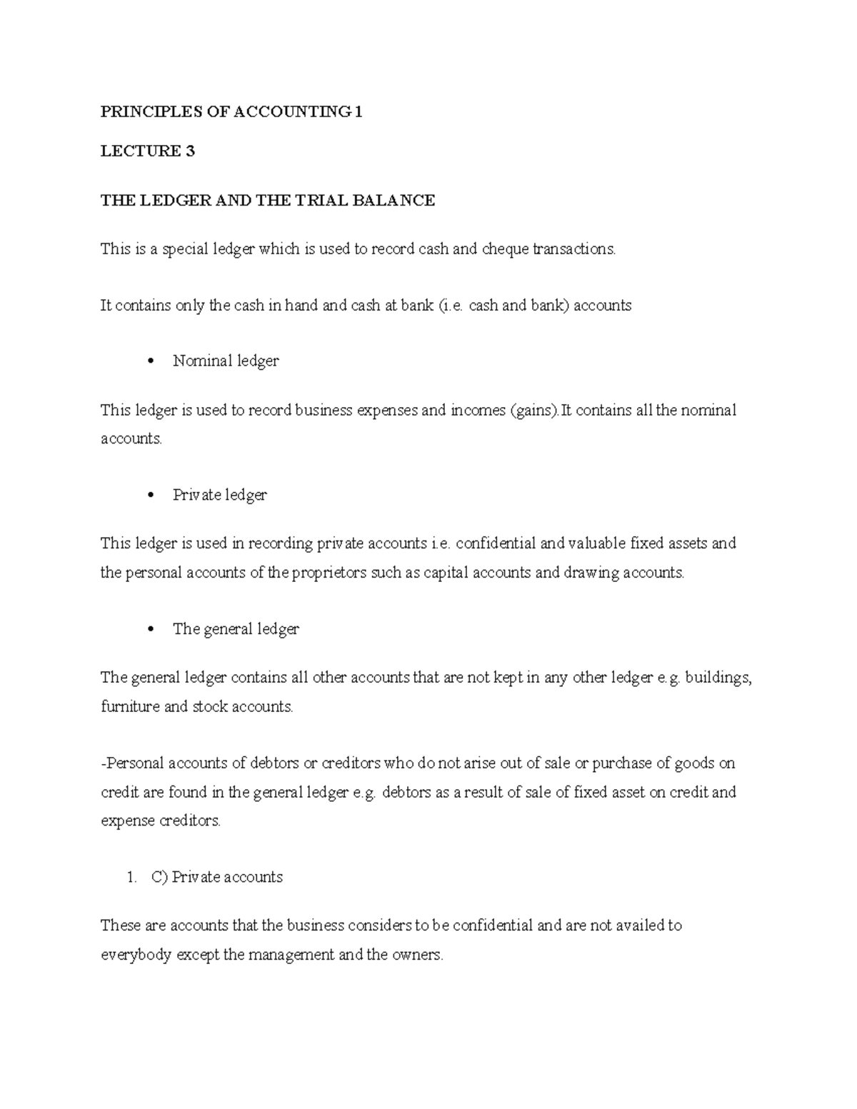 Lecture 3 Principles OF Accounting 1 - PRINCIPLES OF ACCOUNTING 1 ...